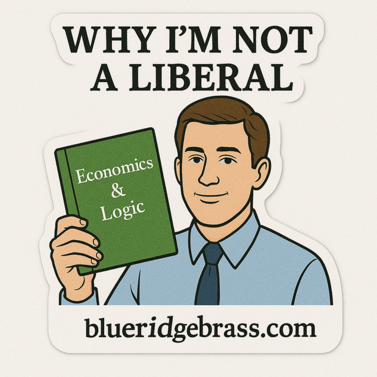 Why I'm Not a Liberal Sticker - Blue Ridge Brass